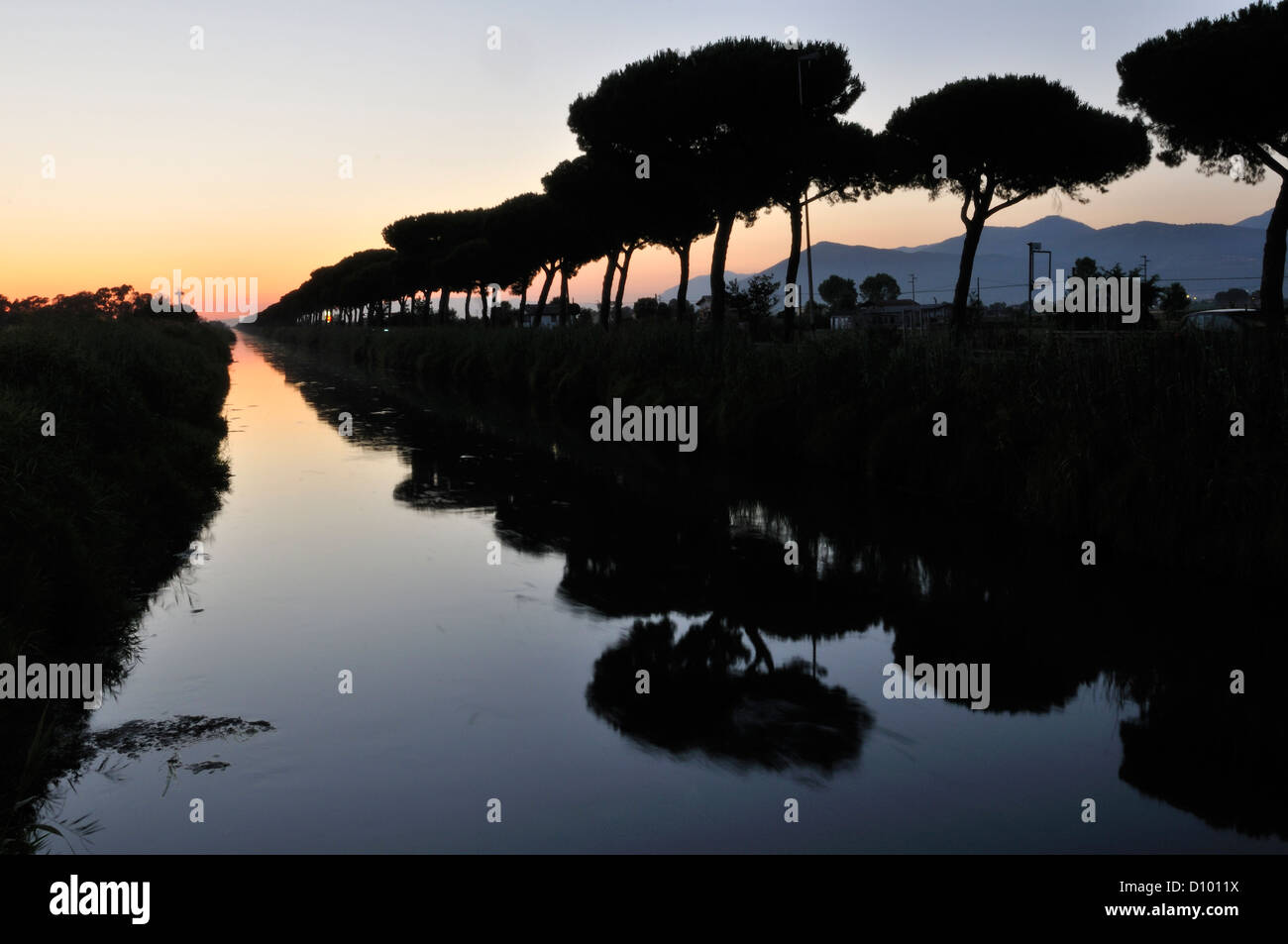 Drain of reclamation, Pontinia, Agro Pontino, Latina, Lazio, Italy ...