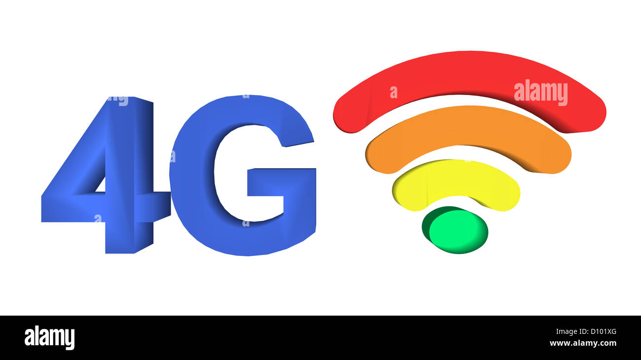 4G and signal symbol on white background Stock Photo - Alamy