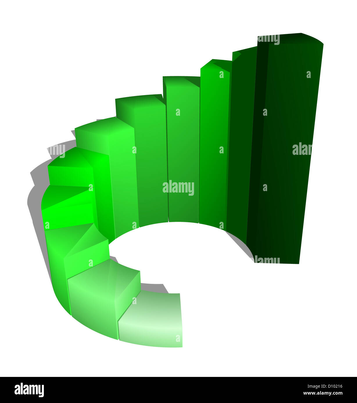 3D Growth bar graph on white background Stock Photo - Alamy