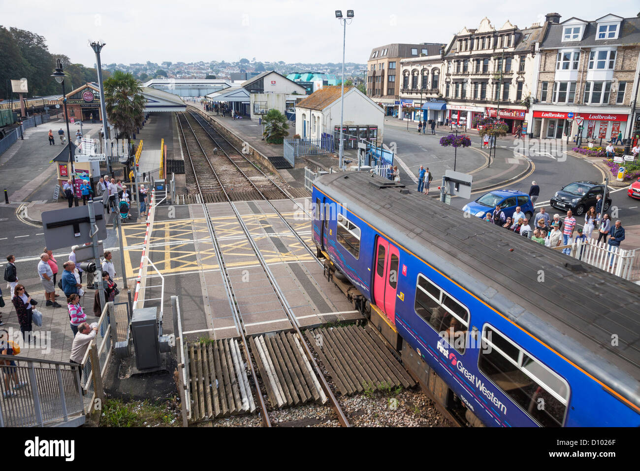 England, Devon, Paignton, Level Crossing Stock Photo - Alamy