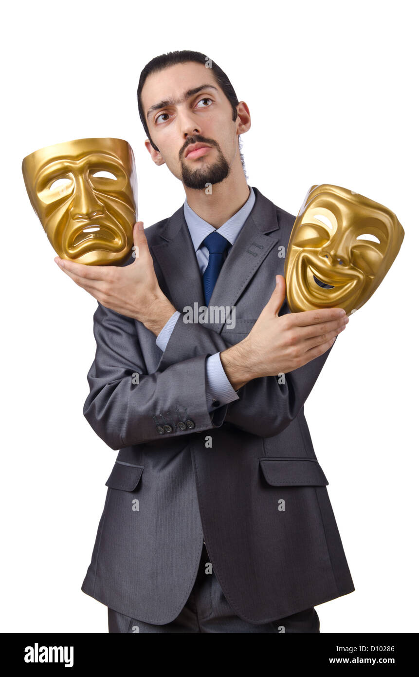 Businessman with mask concealing his identity Stock Photo - Alamy
