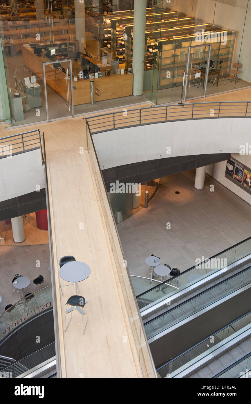 Central foyer of Det Kongelige Bibliotek, Danmark's Royal National Library, built by Schmidt ...