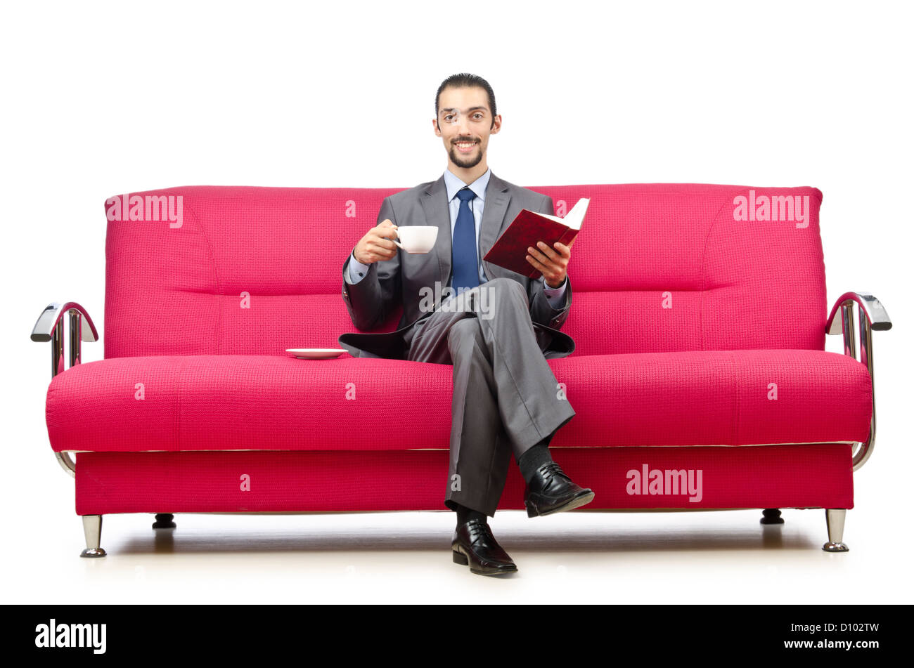 Man sitting in the sofa Stock Photo - Alamy