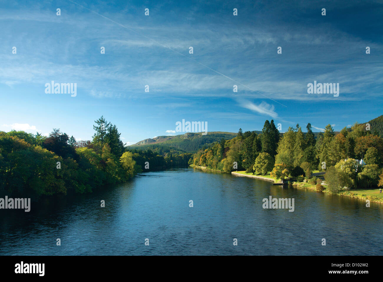 The River Tay from Dunkeld Bridge, Dunkeld Perthshire Stock Photo - Alamy