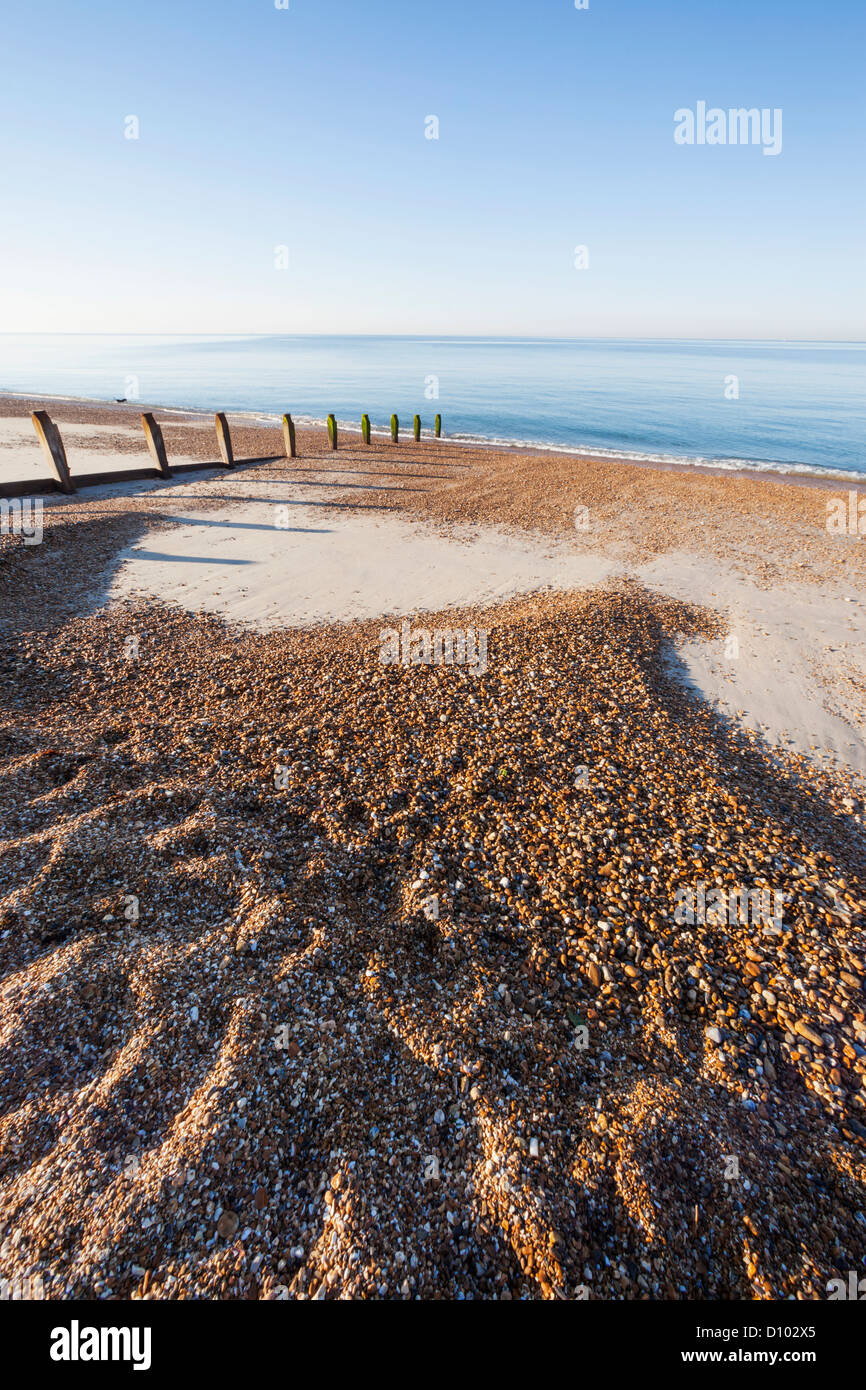 England, Hampshire, Hayling Island, Beach and Groin Stock Photo - Alamy