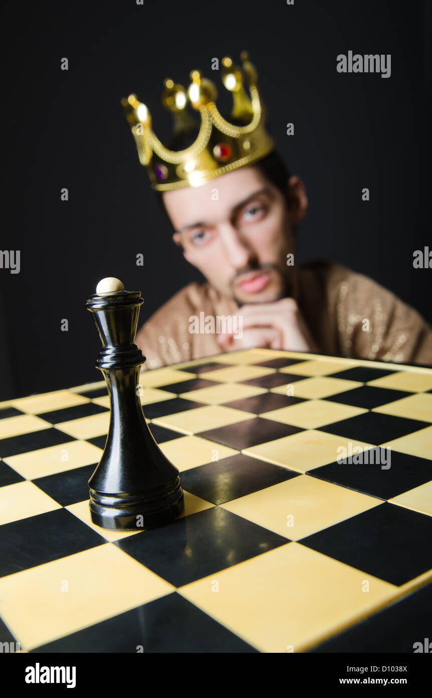 Chess player playing his game Stock Photo - Alamy