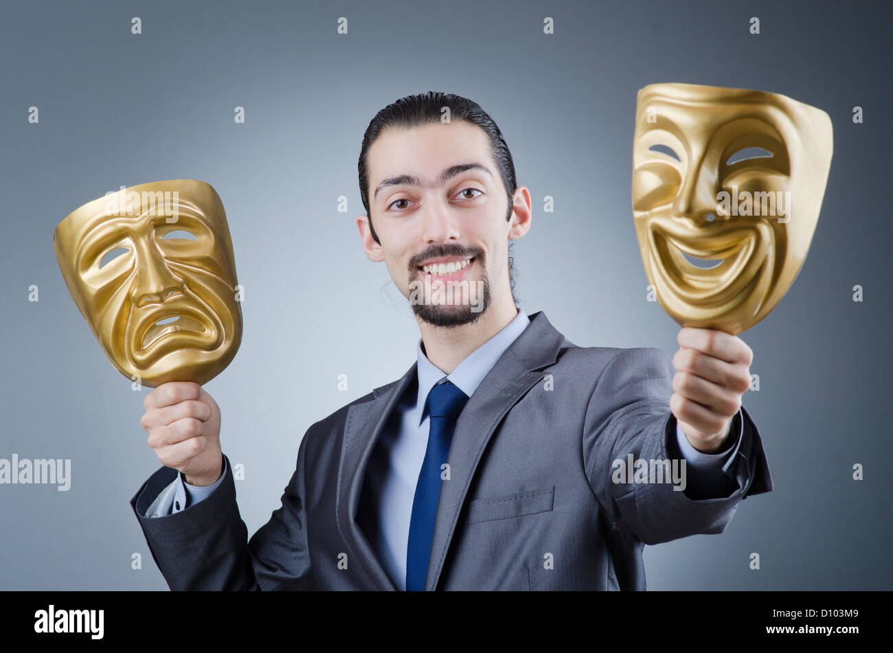 Businessman with mask concealing his identity Stock Photo - Alamy