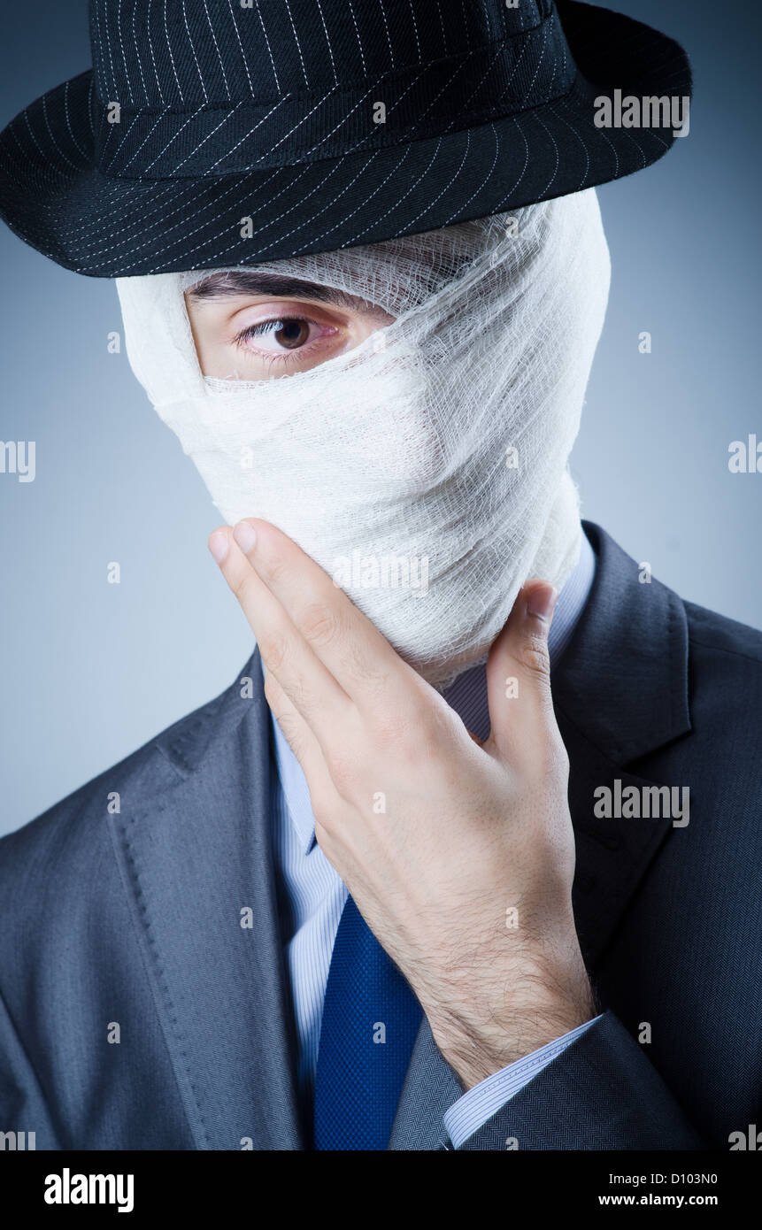 Man covered in medical bandages Stock Photo - Alamy