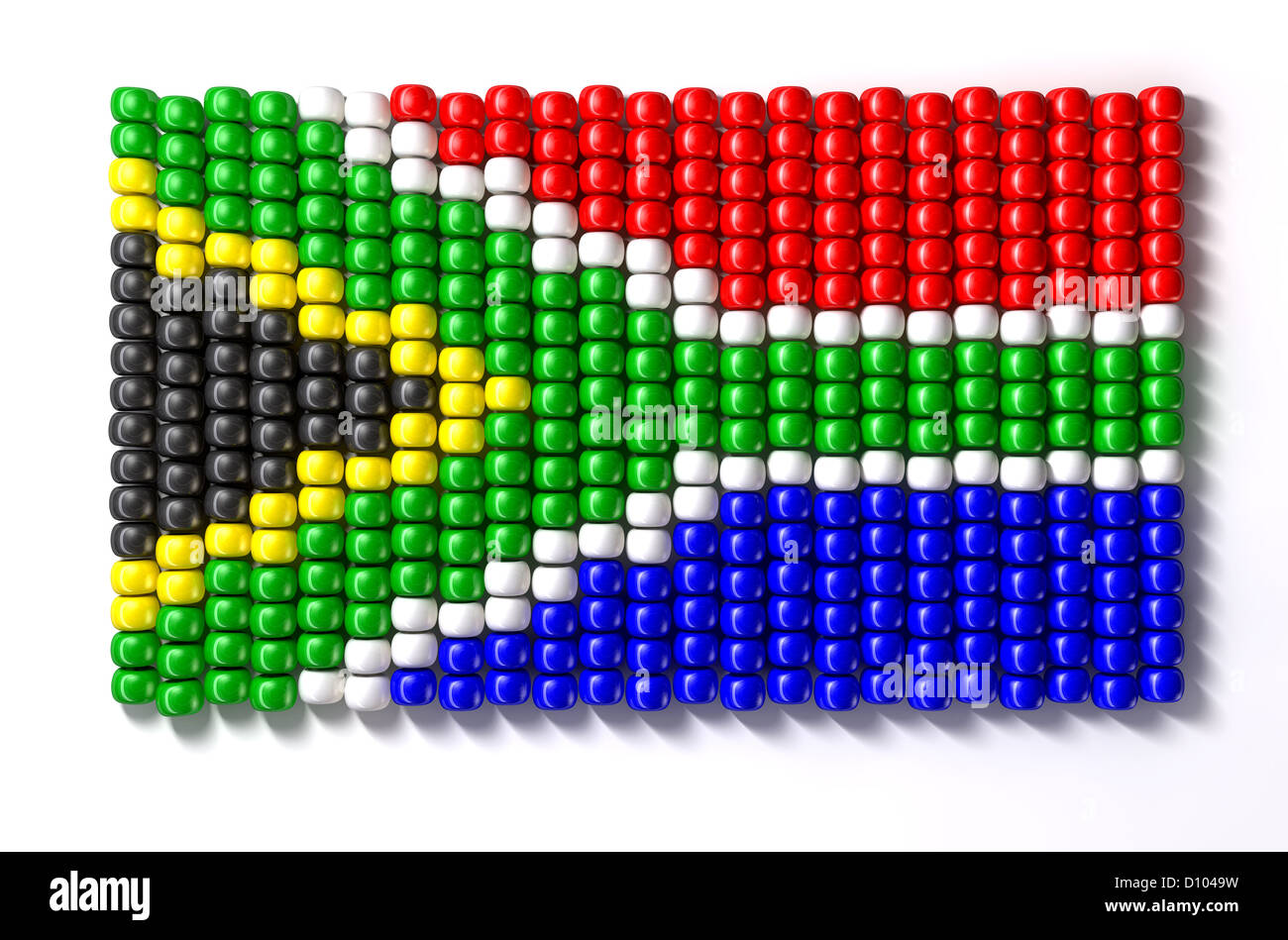A traditional zulu beaded south african flag on an isolated background ...