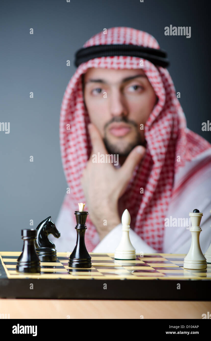 Chess player playing his game Stock Photo - Alamy