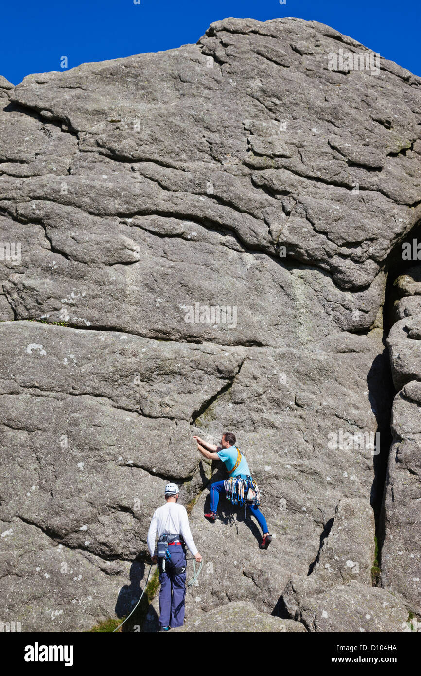 England, Devon, Dartmoor, Haytor, Rock Climbing Stock Photo - Alamy