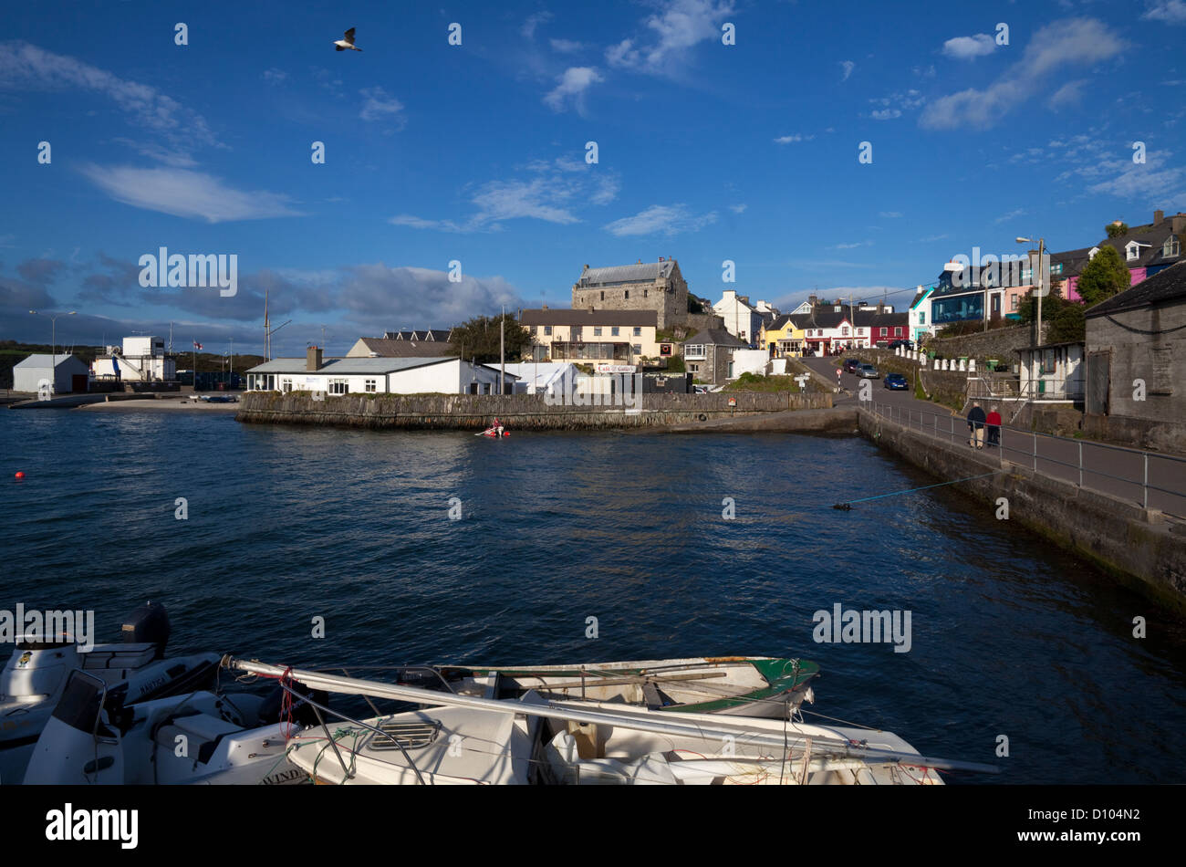 The Harbour and Dún na Séad Castle, built in 1215, Baltimore, County ...