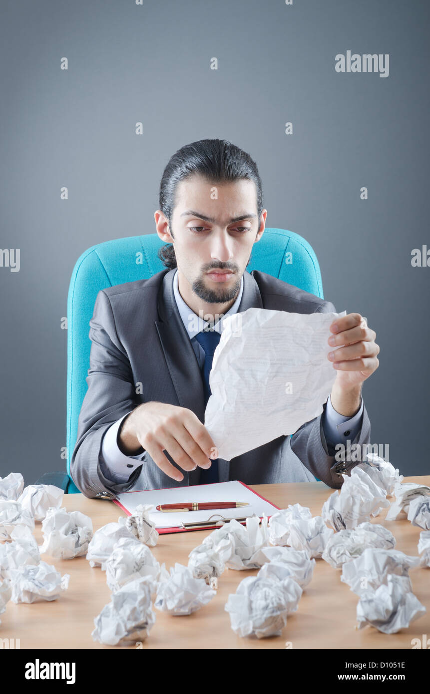 Businessman crumpled paper pile hi-res stock photography and images - Alamy