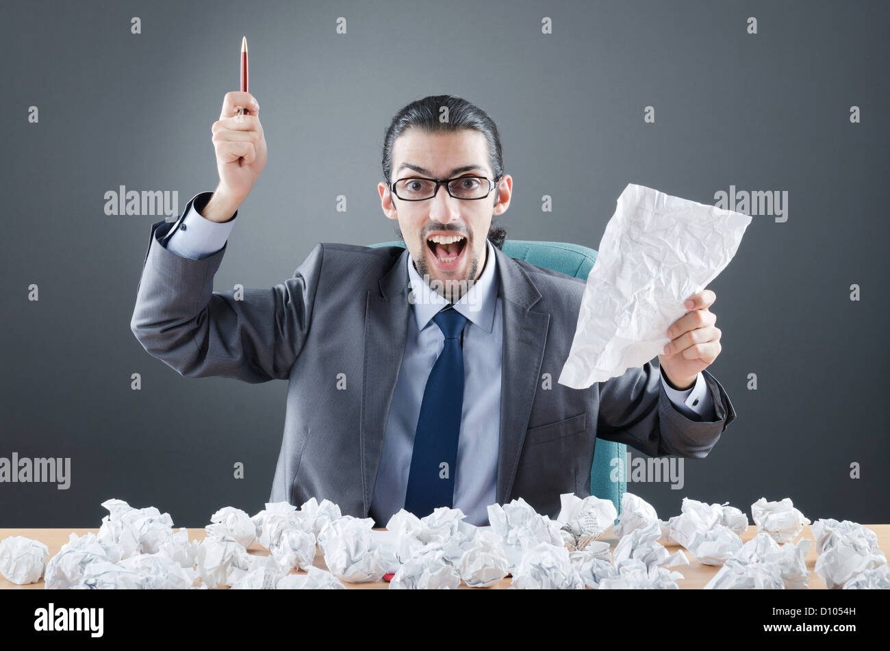 Businessman throwing paper away Stock Photo - Alamy