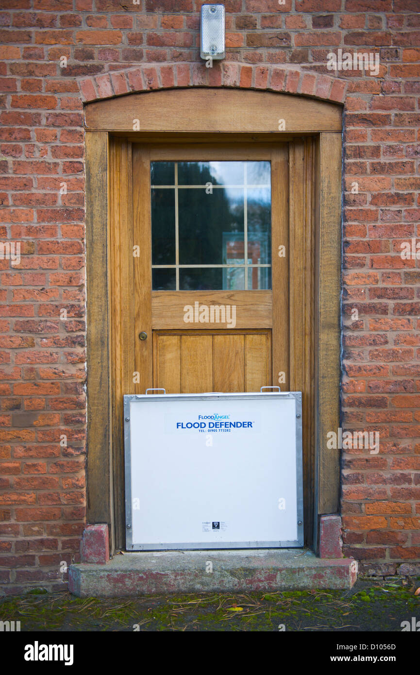 Front door with Flood Defender in place at Tenbury Wells Worcestershire ...