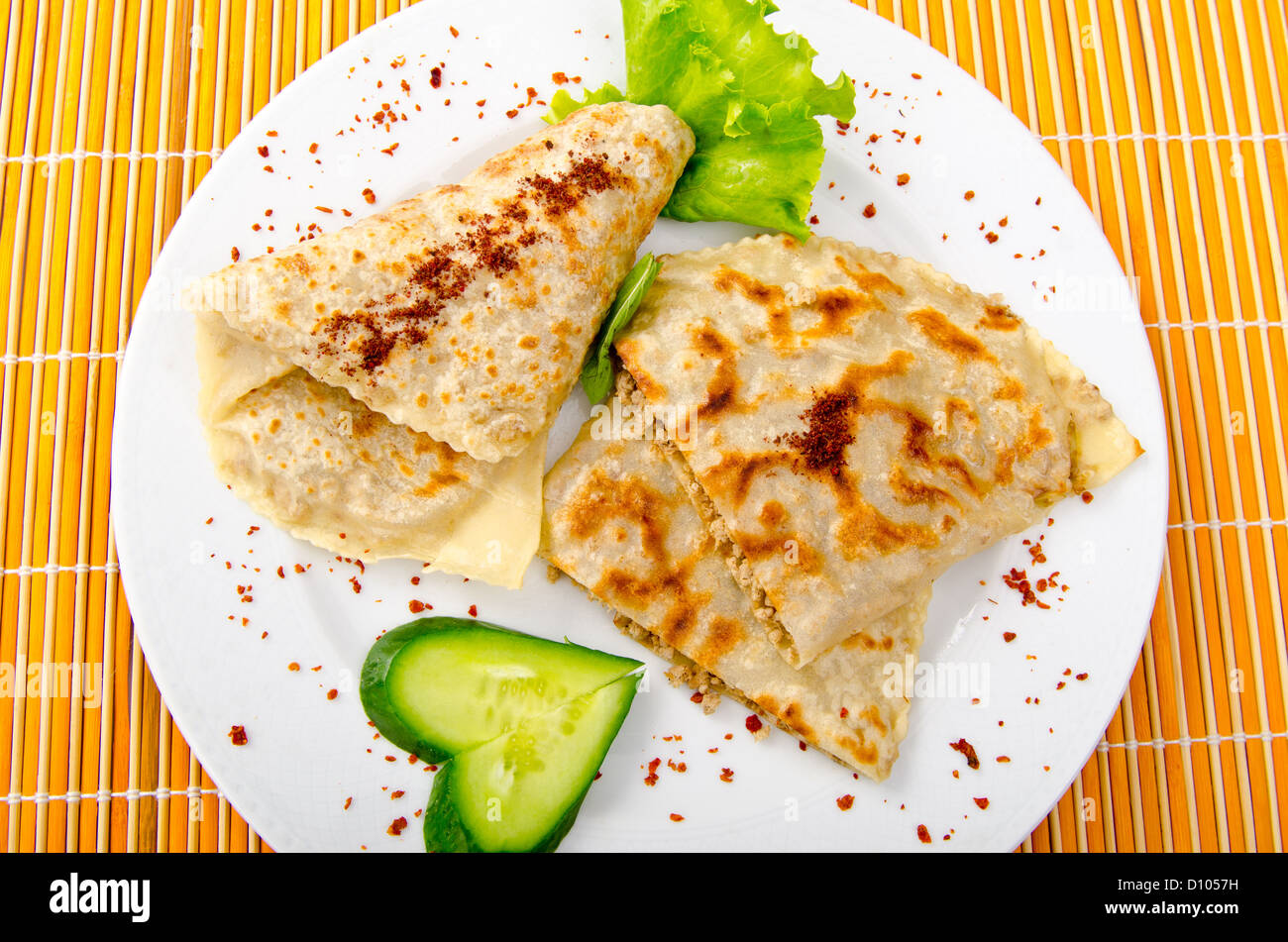 Meat pancakes in plate Stock Photo - Alamy