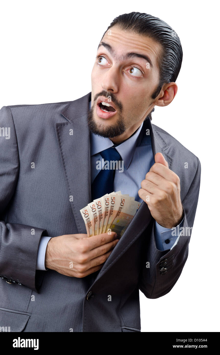 Man with euro banknotes Stock Photo - Alamy