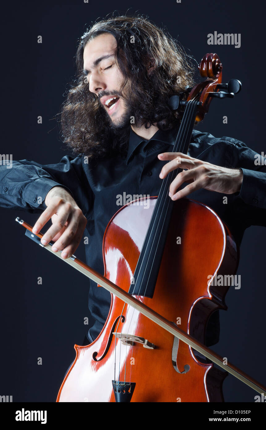 Man playing the cello Stock Photo - Alamy