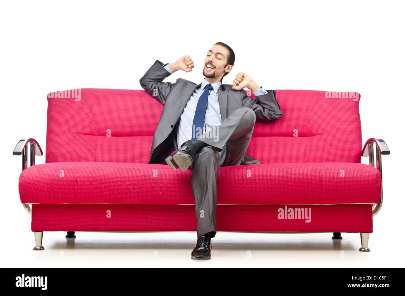 Man sitting in the sofa Stock Photo - Alamy