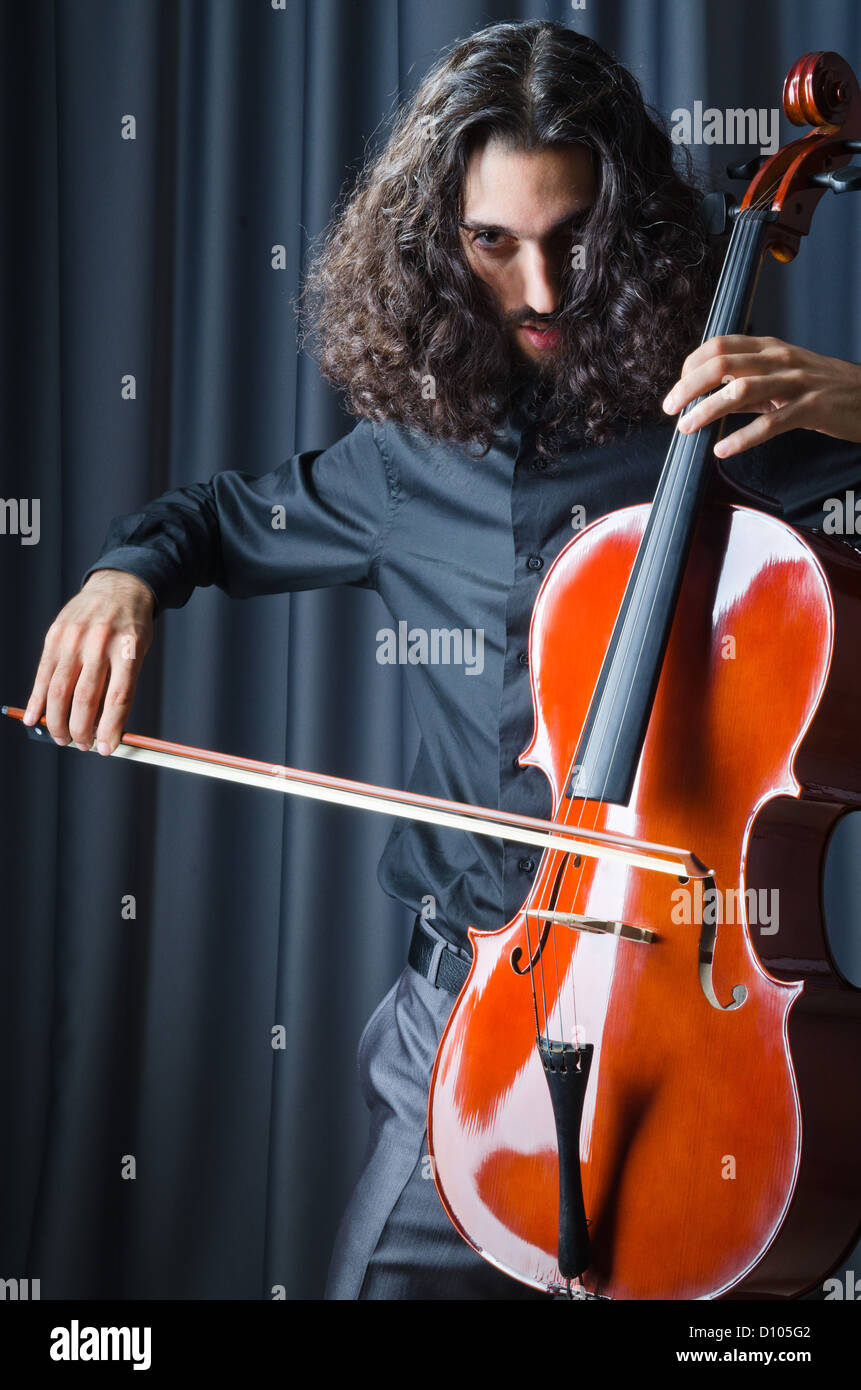 Man playing the cello Stock Photo - Alamy