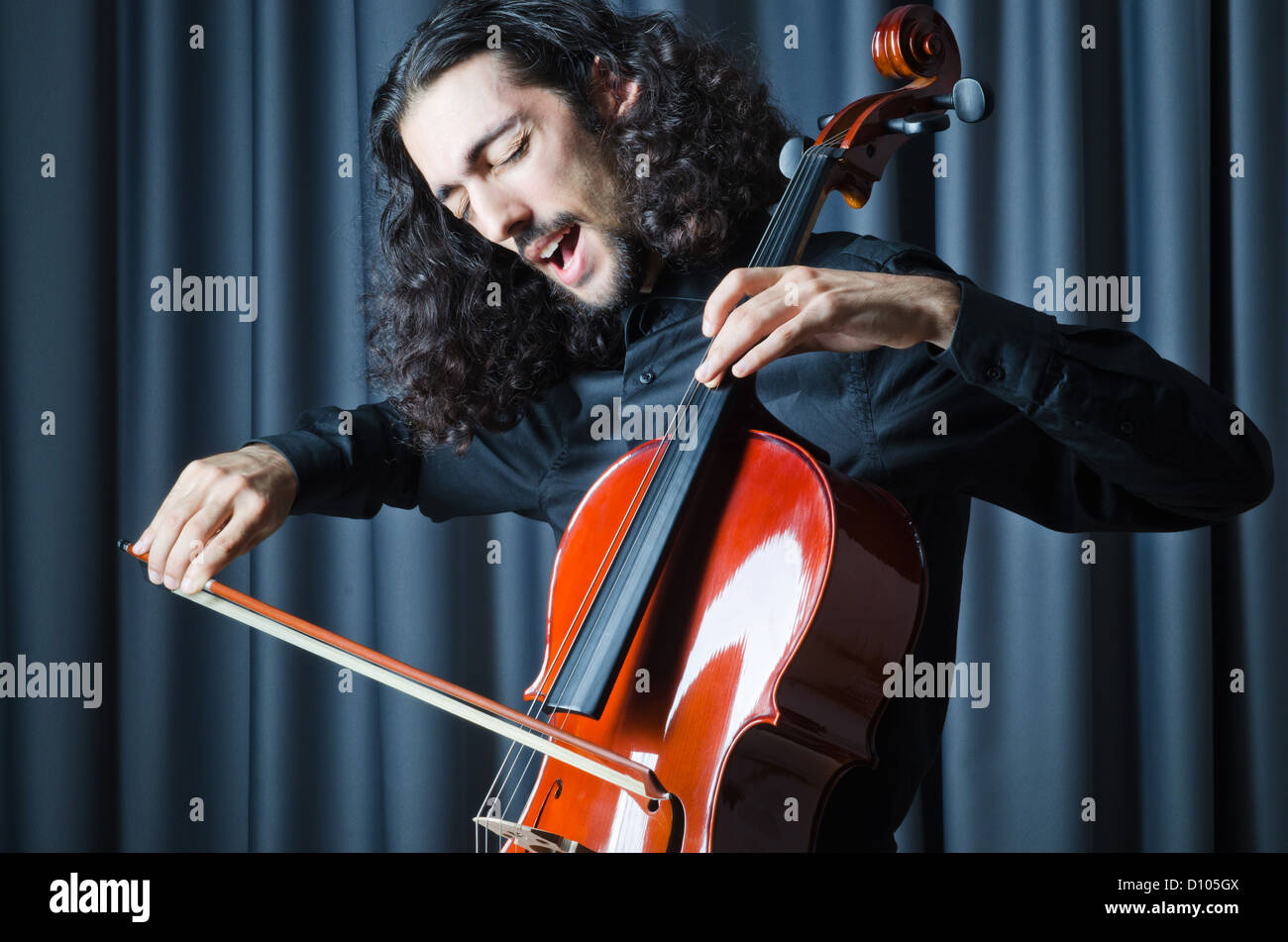 Man playing the cello Stock Photo - Alamy
