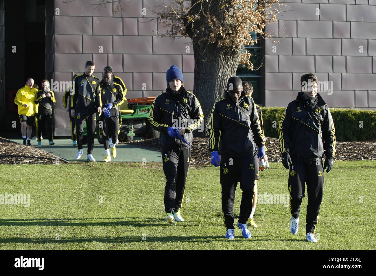 Chelsea Football Club, London, UK train at their Cobham, Surrey, UK ...