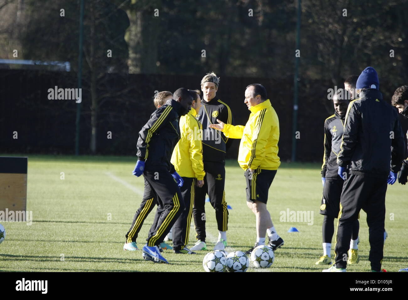 Chelsea Football Club, London, UK train at their Cobham, Surrey, UK ...