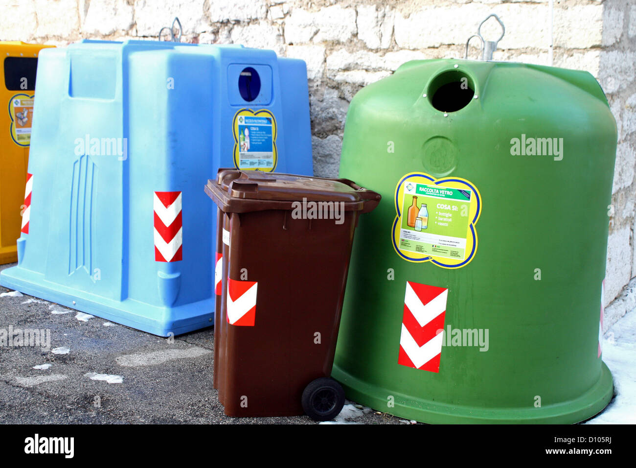 containers for waste collection as glass and plastic and paper 1 Stock ...