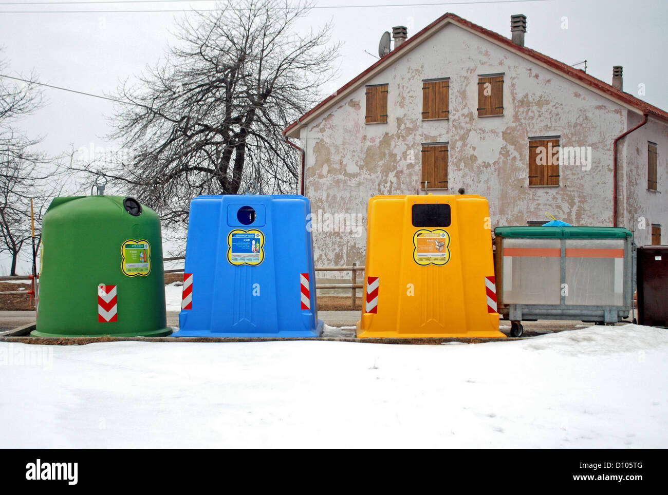 containers for waste collection as glass and plastic and paper 2 Stock ...