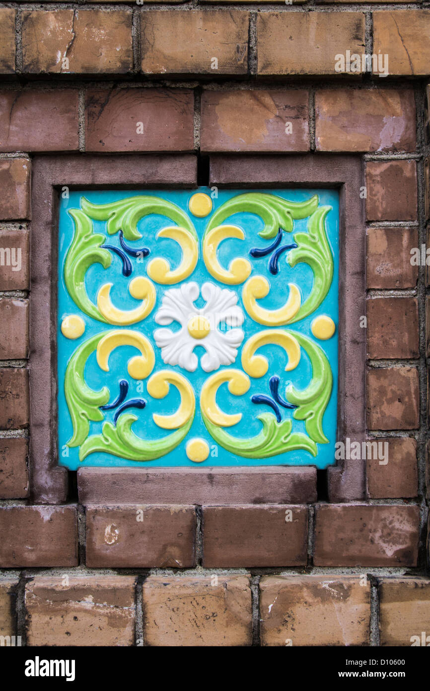 Wall tile at an entrance to Mikhailovsky Garden, St Petersburg, Russia ...