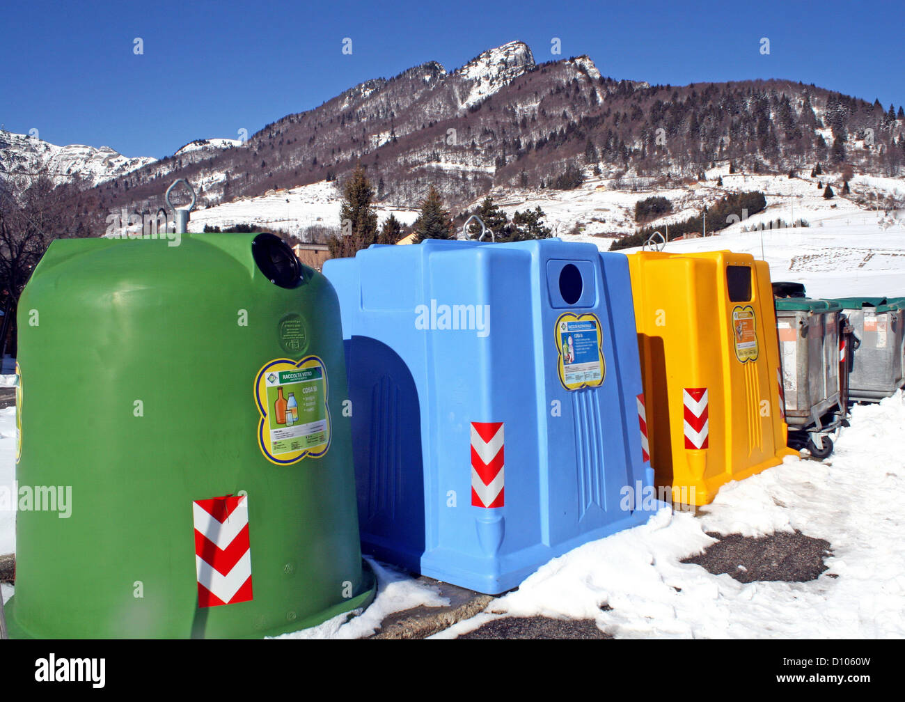 containers for waste collection as glass and plastic and paper 4 Stock ...