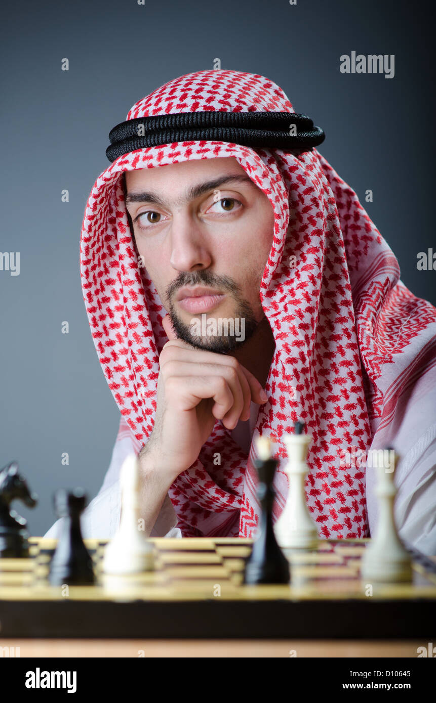 Chess player playing his game Stock Photo - Alamy
