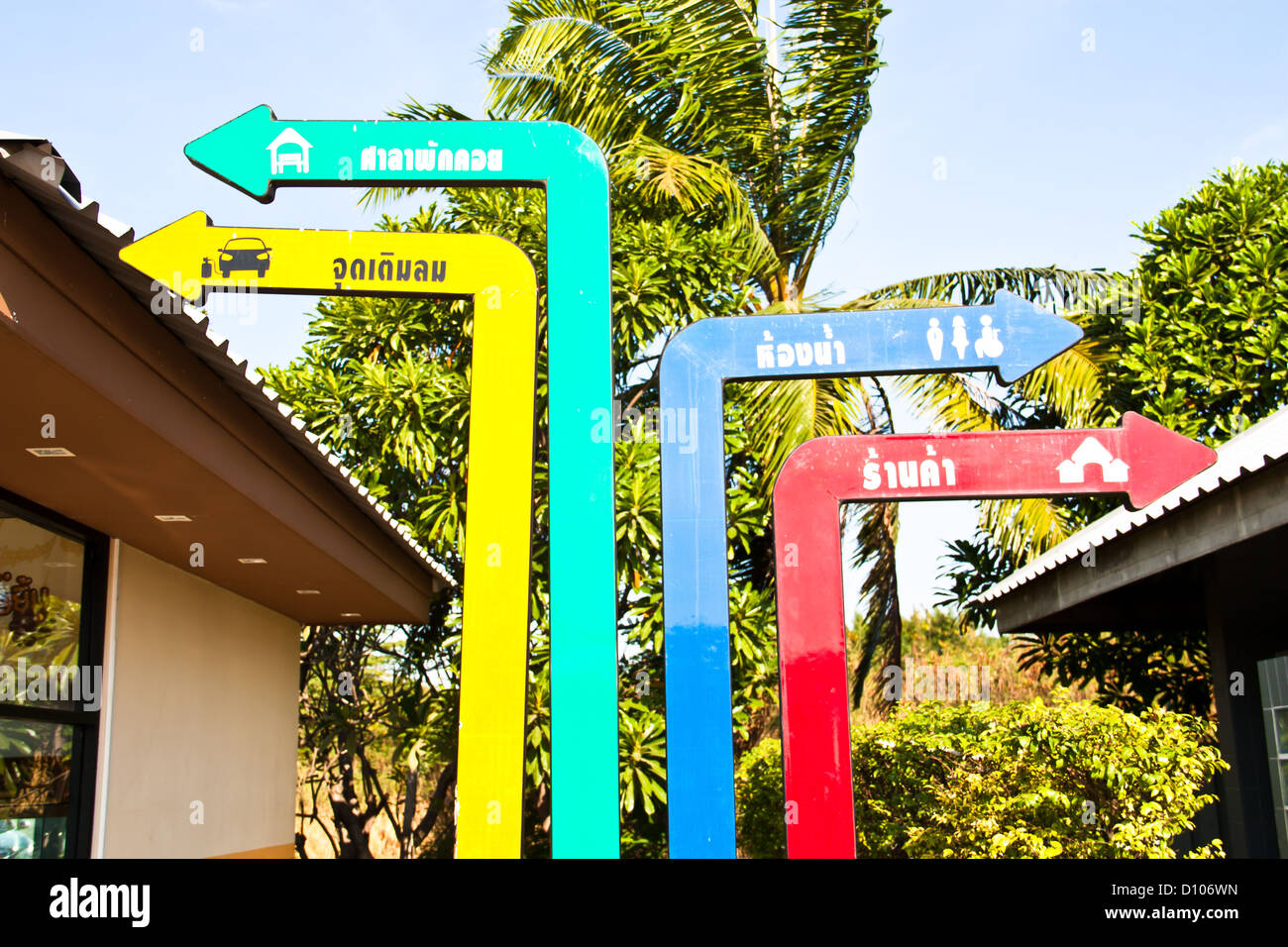 Arrow told the route to get to the point of service Stock Photo - Alamy