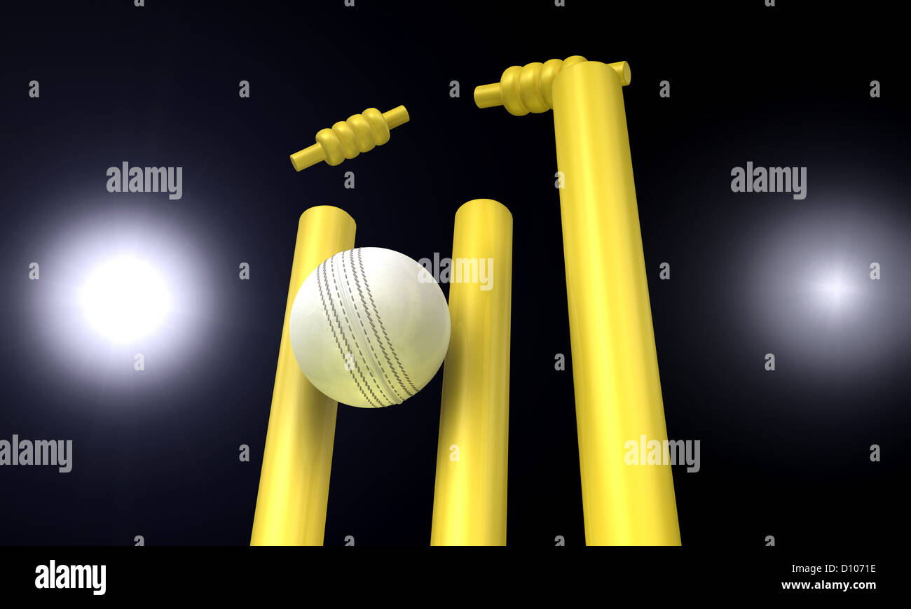 A cricket ball striking the wicket hi-res stock photography and images ...