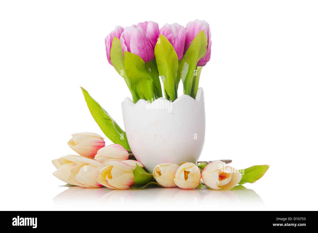 White flowers garden pot Cut Out Stock Images & Pictures - Alamy