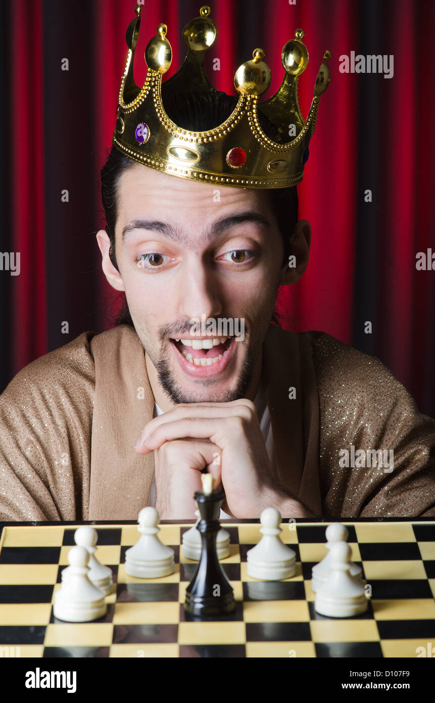 Chess player playing his game Stock Photo - Alamy