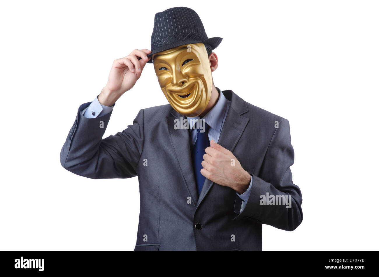 Businessman with mask concealing his identity Stock Photo - Alamy