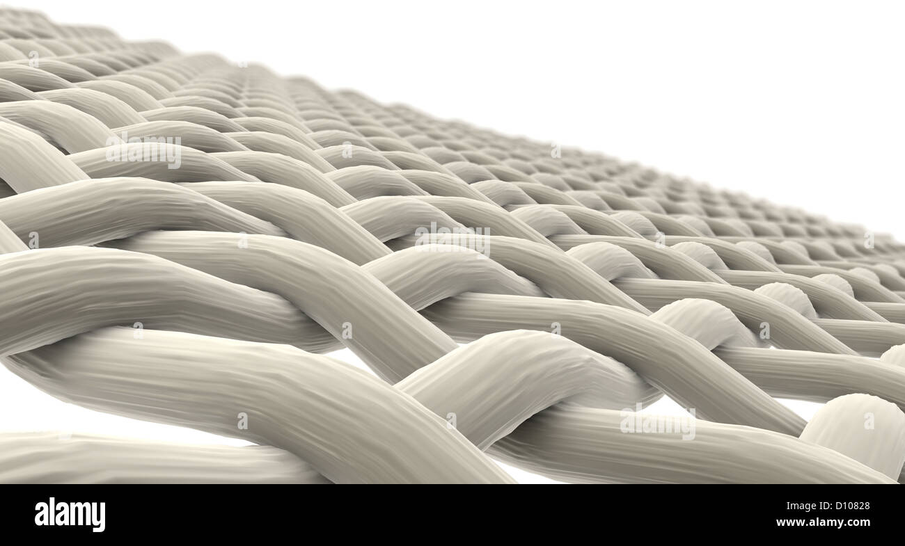 A close microscopic render of a simple woven fabric Stock Photo - Alamy
