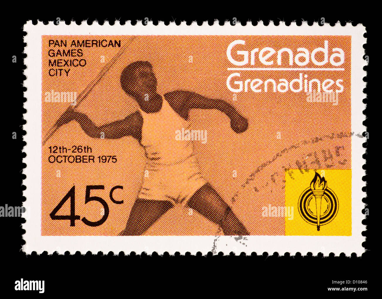 Postage stamp from the Grenadines of Grenada depicting a javelin ...