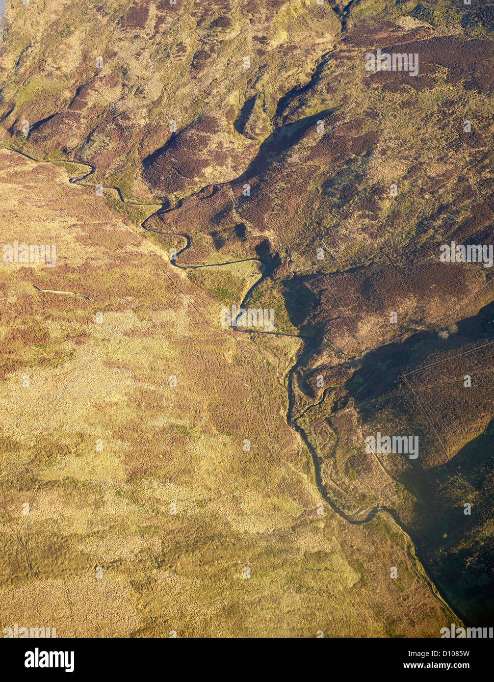 Aerial Image of a water course on the Howgill Fells, East of Lancaster ...