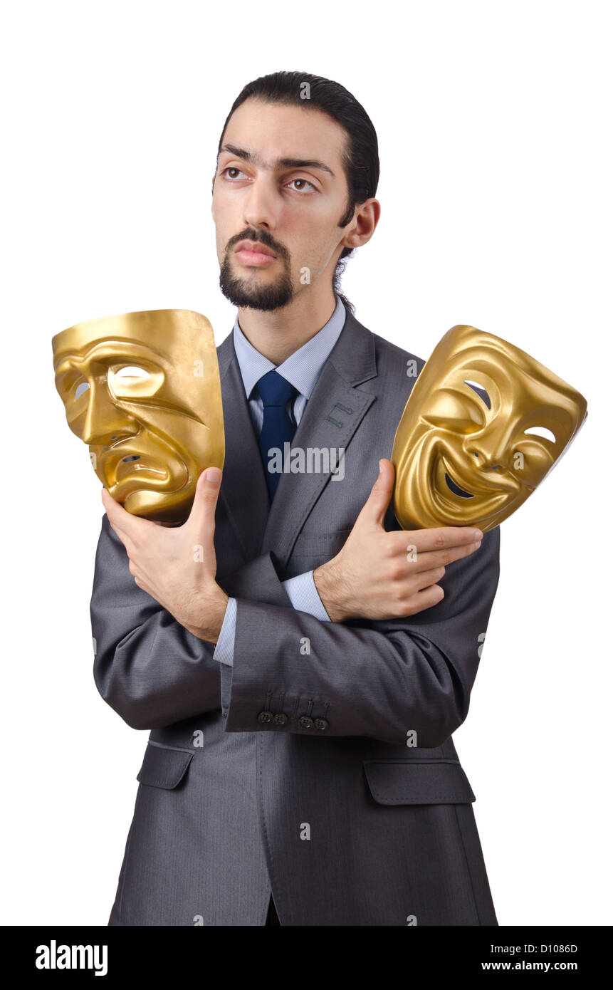Businessman with mask concealing his identity Stock Photo - Alamy
