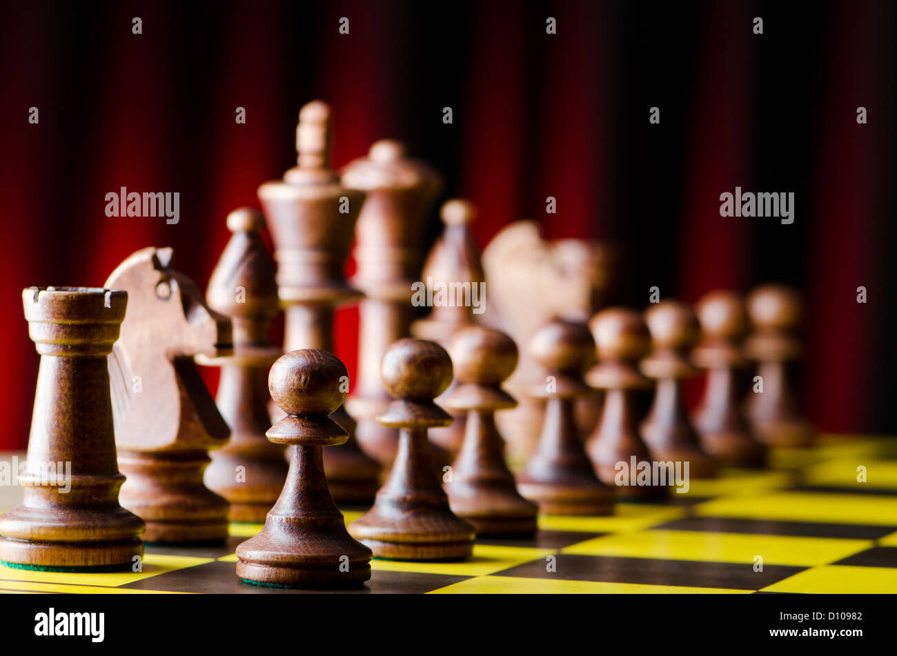 Concept of chess game with pieces Stock Photo - Alamy