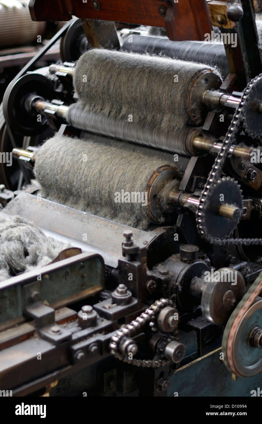 vintage carding machine Stock Photo - Alamy