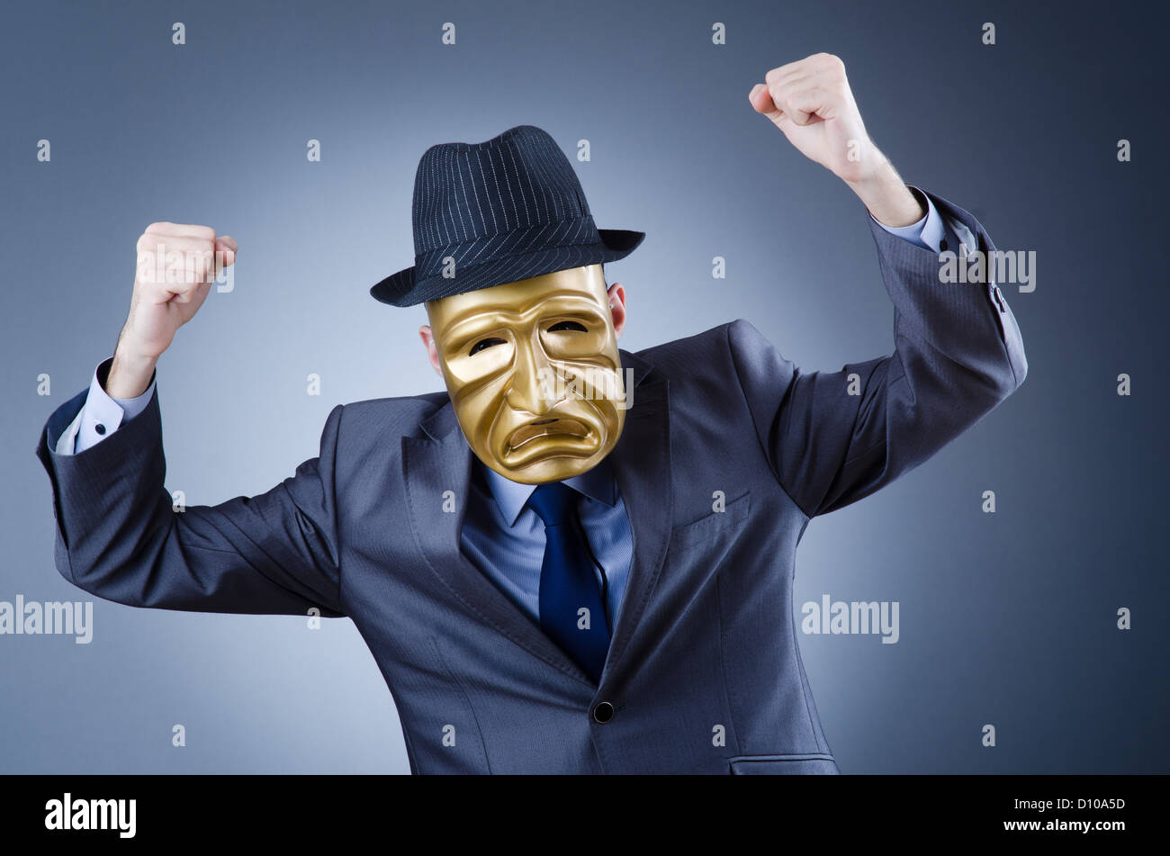 Businessman with mask concealing his identity Stock Photo - Alamy