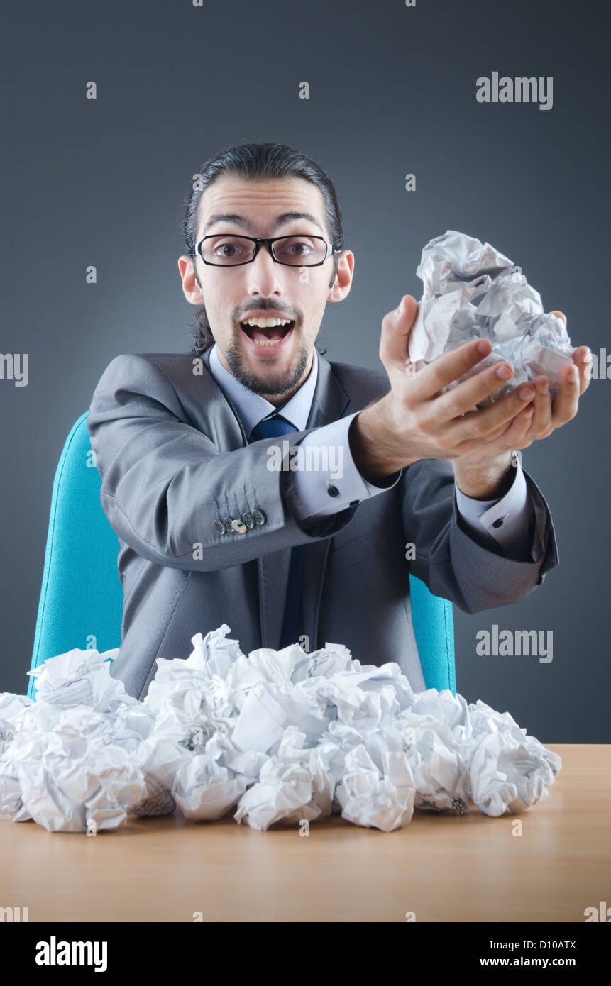 Person throwing lot crumpled paper hi-res stock photography and images ...