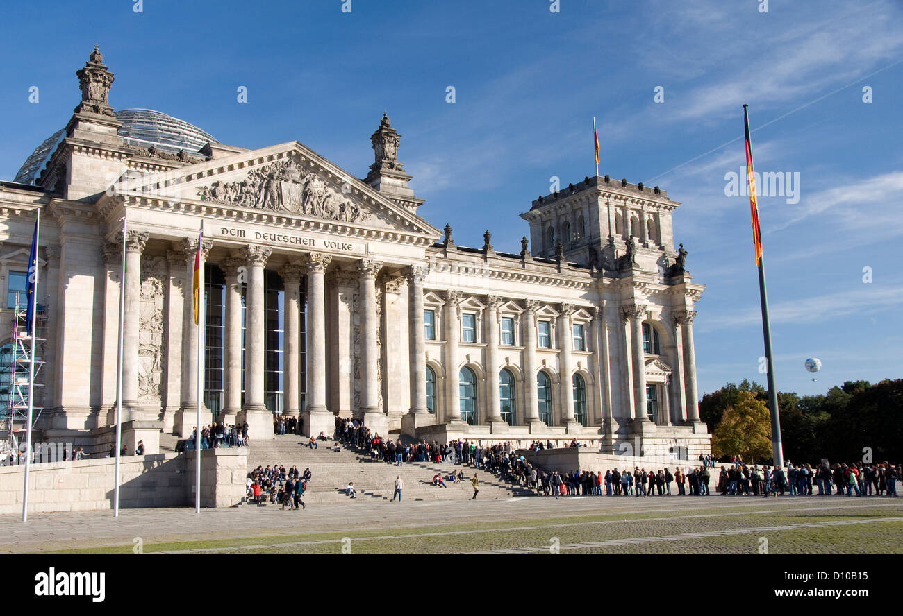 Exterior of the 19th century Reichstag (Bundestag) building, the seat ...