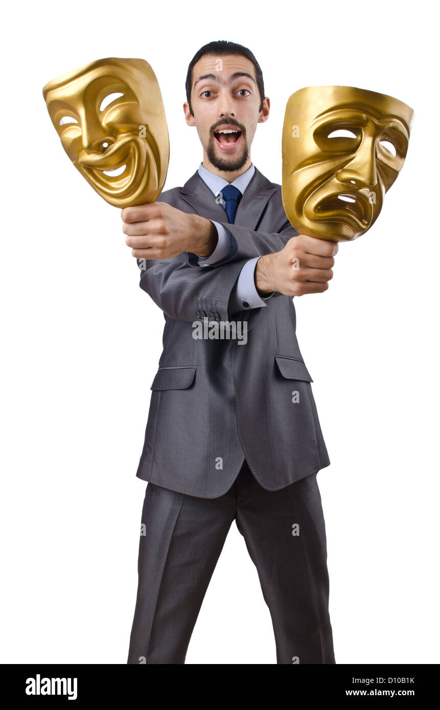 Businessman with mask concealing his identity Stock Photo - Alamy