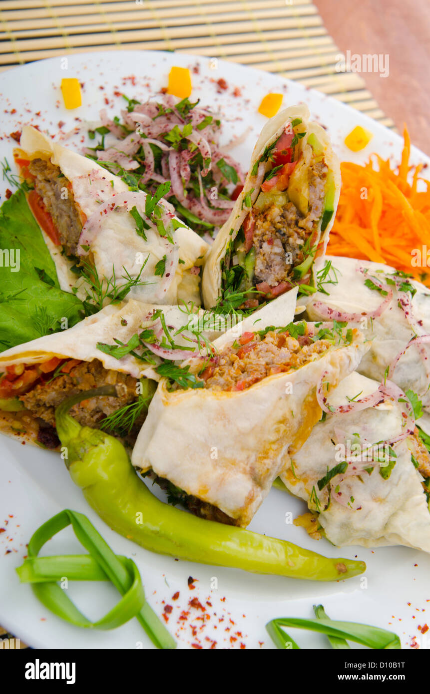 Kebab served in the plate Stock Photo - Alamy
