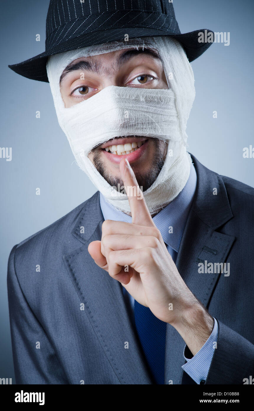 Man covered in medical bandages Stock Photo - Alamy