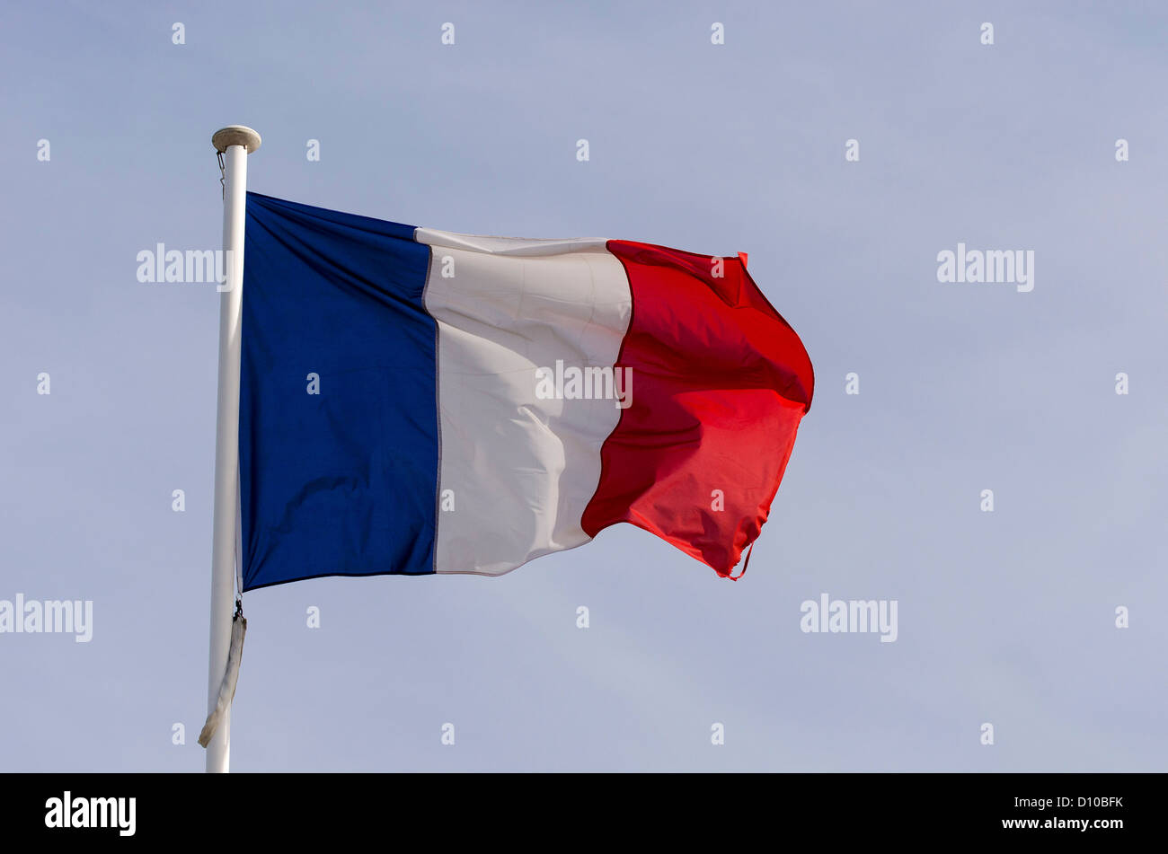 French flag flying in the wind Stock Photo - Alamy